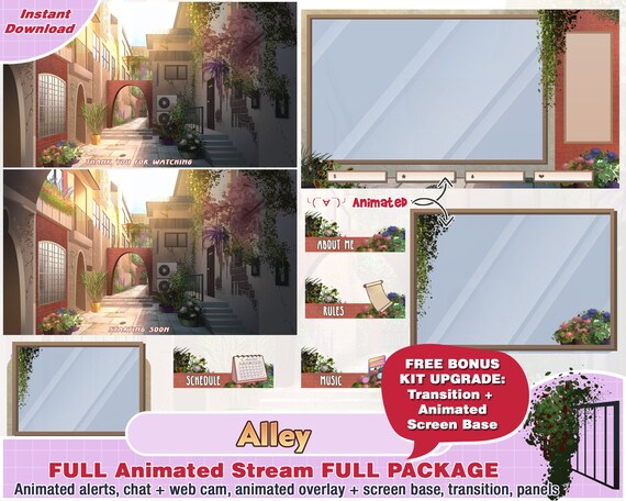 Animated Alley Cozy Scenery Twitch Full Package: Twitch - Etsy