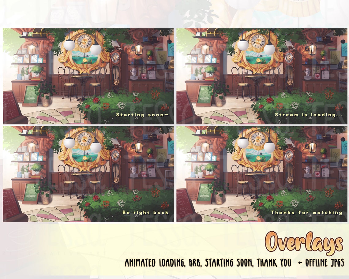 Animated Classic Coffee Cafe Twitch Package for Streamer to - Etsy
