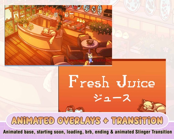 Animated Juice Drink Bar Twitch Youtube Facebook Stream and - Etsy
