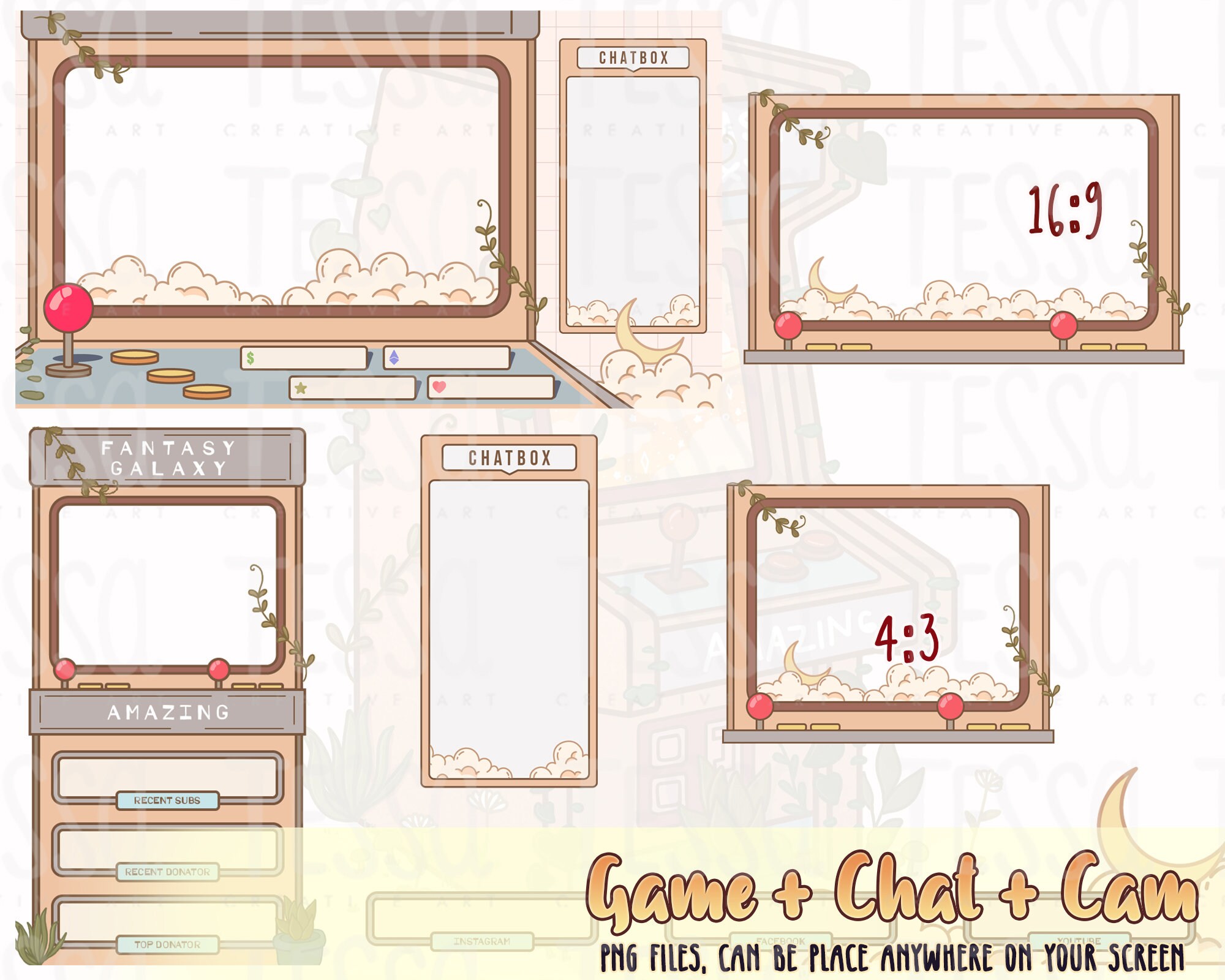 Animated Cute Fantasy Arcade Game Kawaii Full Twitch Package | Etsy