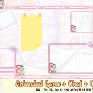 Animated Snack Game Chocolate Milk Twitch Package, Cute Twitch Overlay ...