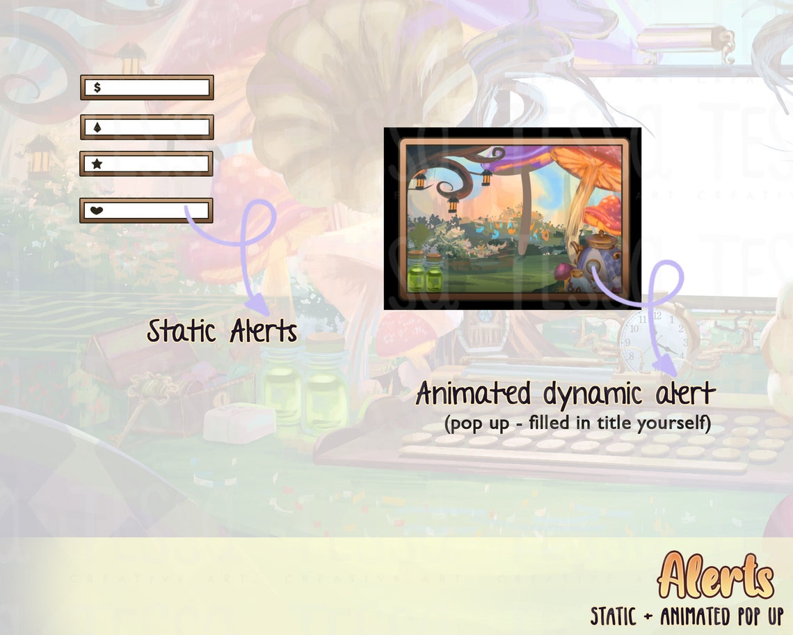 Animated Wonderland PC Setup Twitch Package Twitch Stream - Etsy
