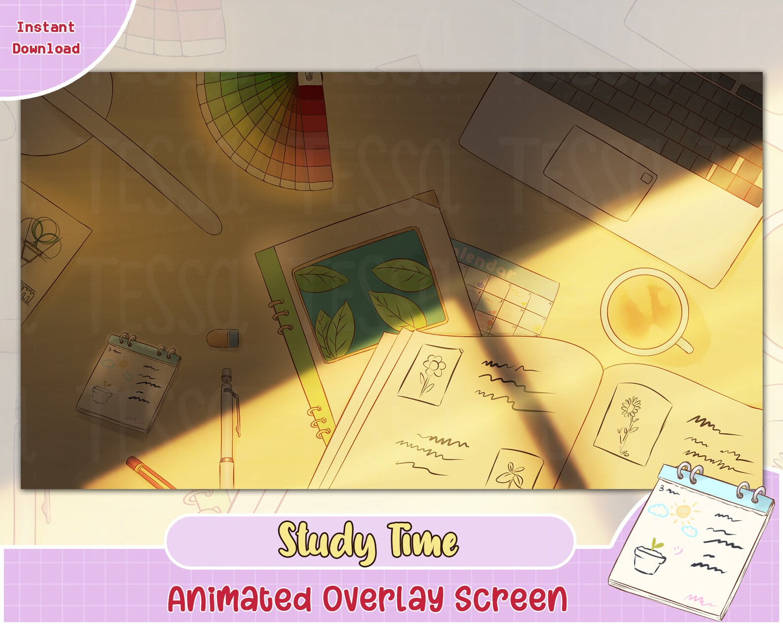 Animated Study Read Book Twitch Overlay Brb Starting Soon - Etsy