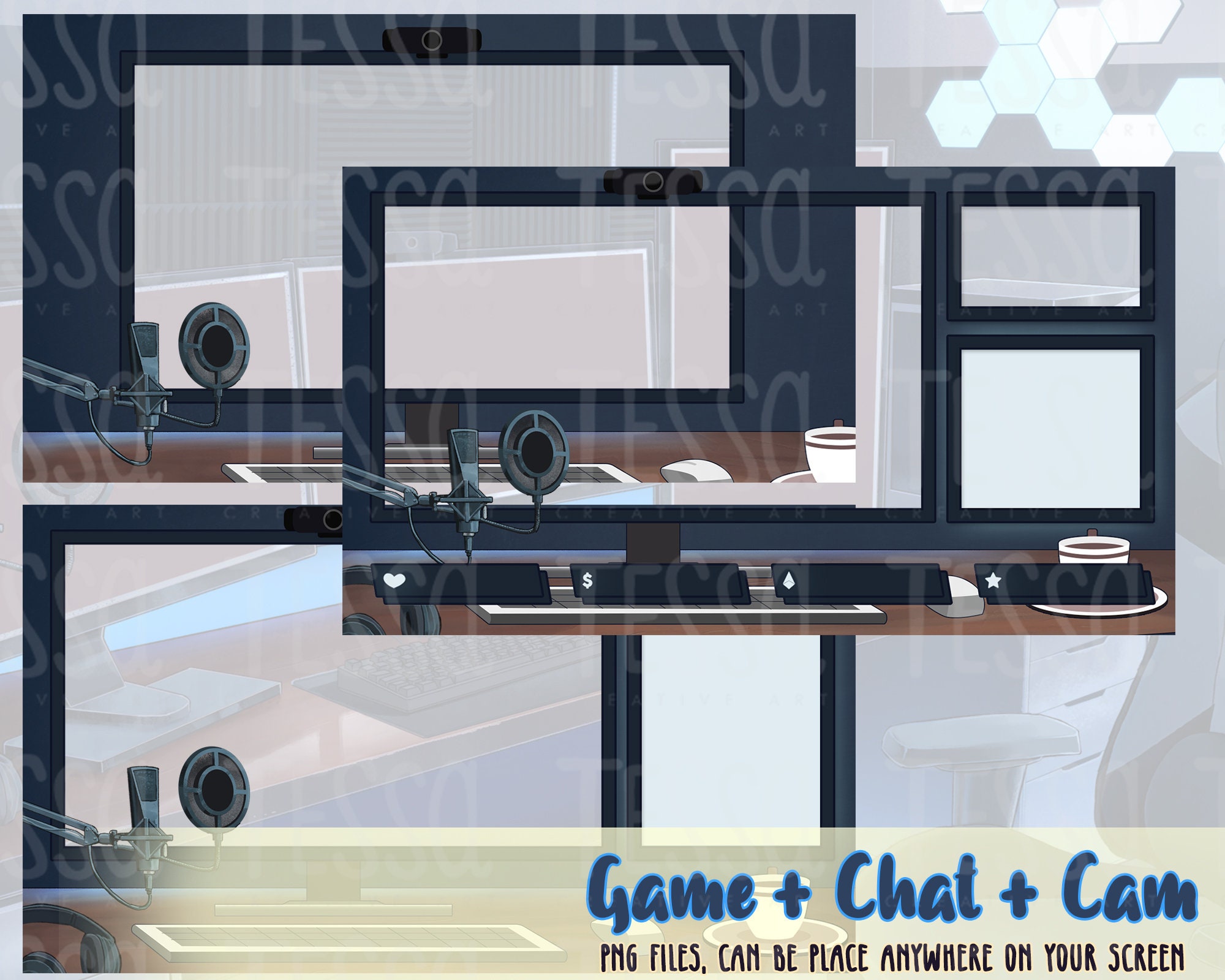 Animated Black White Setup Stream Twitch Package Cute Twitch | Etsy