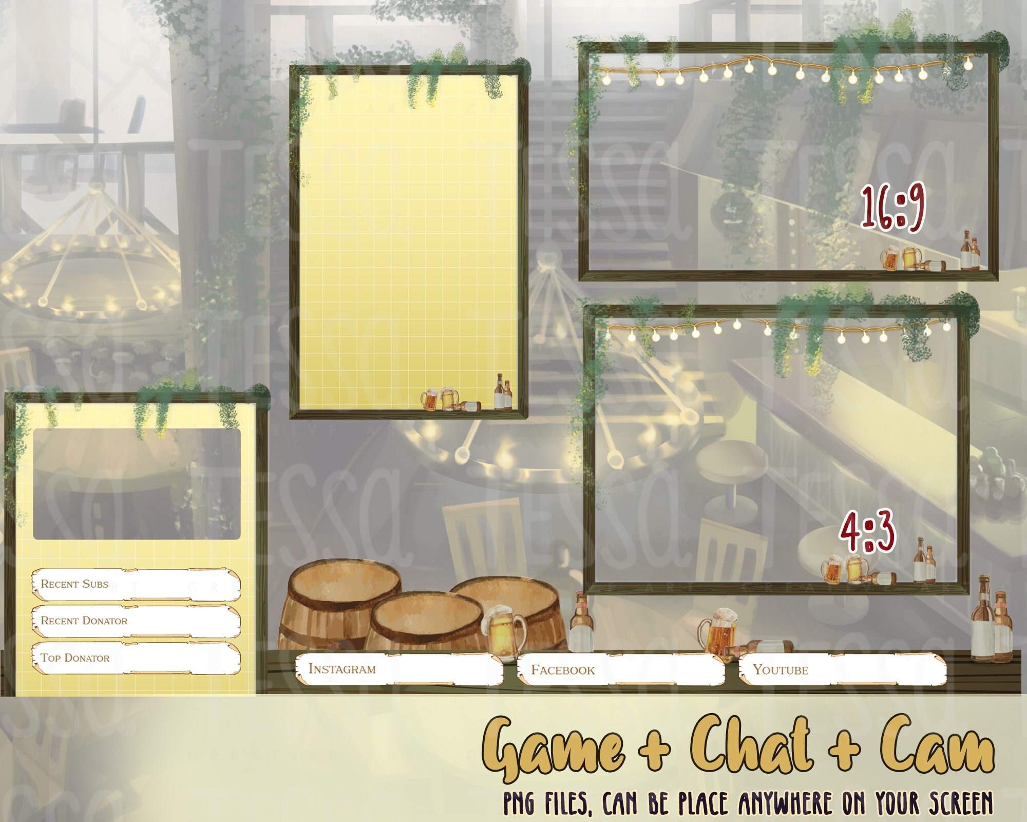 Animated Tavern Bar Twitch Package Cam Twitch Overlay Twitch - Etsy Canada