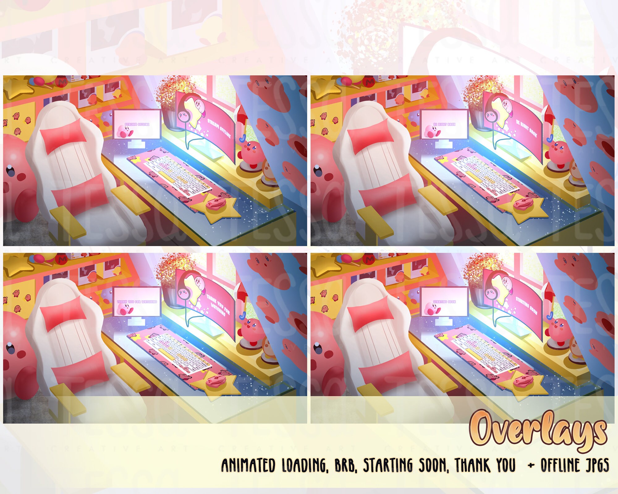 Animated Kirby Setup Pc Twitch Package Cute Cam Twitch - Etsy