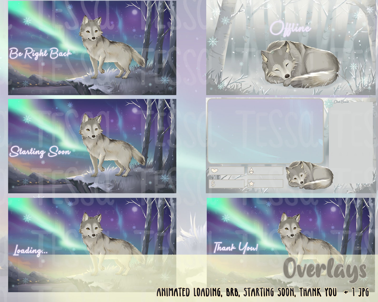 Animated Wolf Twitch Package Wolf Twitch Overlay Panels - Etsy