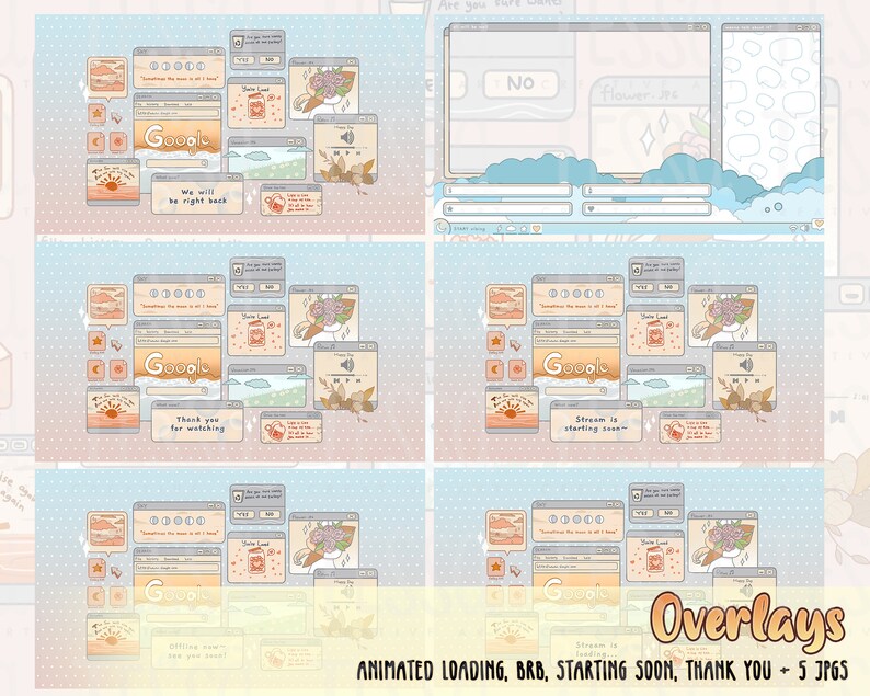 Animated Mellow Vibe Twitch Package Kawaii Twitch Overlays | Etsy
