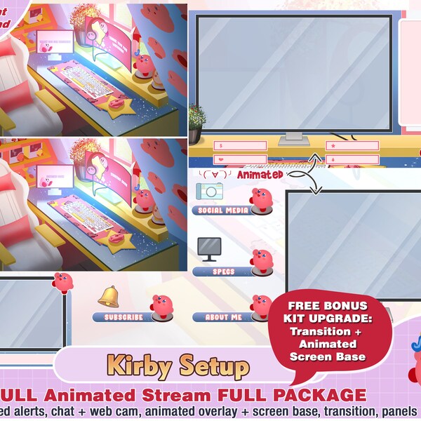 Kirby Twitch Overlay - Etsy