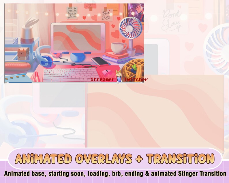 Animated Pink Tablet Screen Setup Twitch Overlay Brb Ending - Etsy