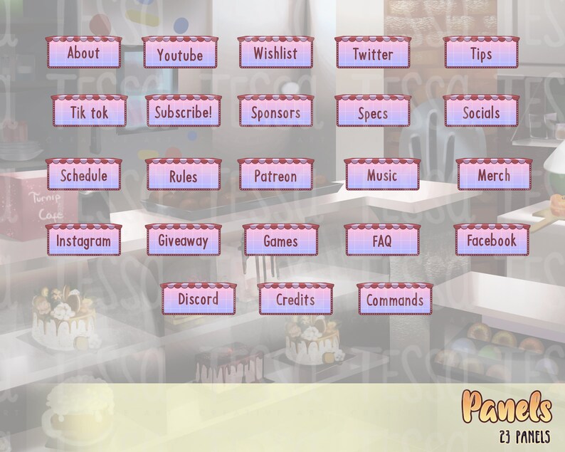 Animated Cake Shop Twitch Package: Cam Twitch Overlays - Etsy
