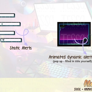 Animated Holo Setup Pc Twitch Package, Cute Twitch Overlays, Panels, Alerts, Room Overlay, Web ...