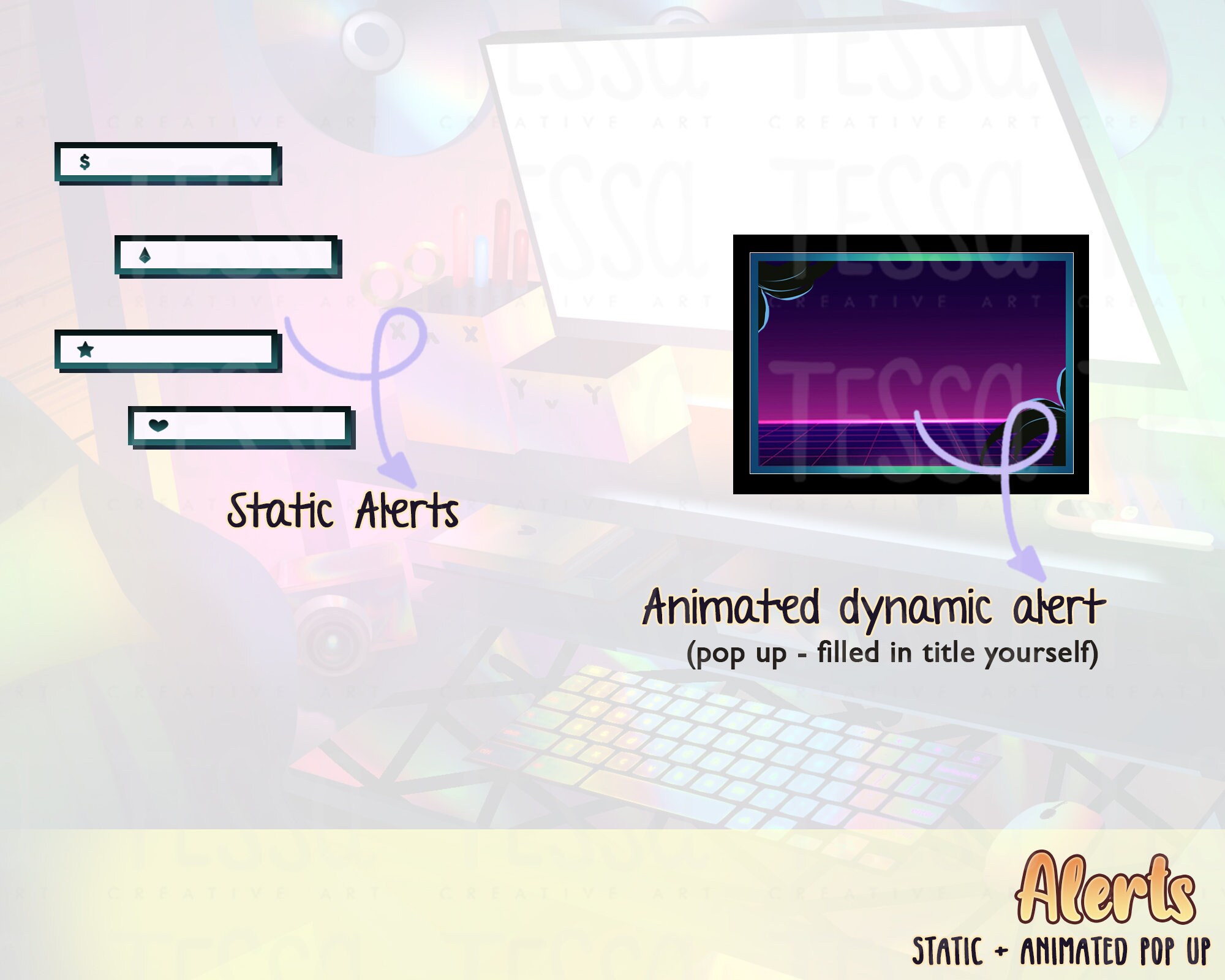 Animated Holo Setup Pc Twitch Package Cute Twitch Overlays - Etsy