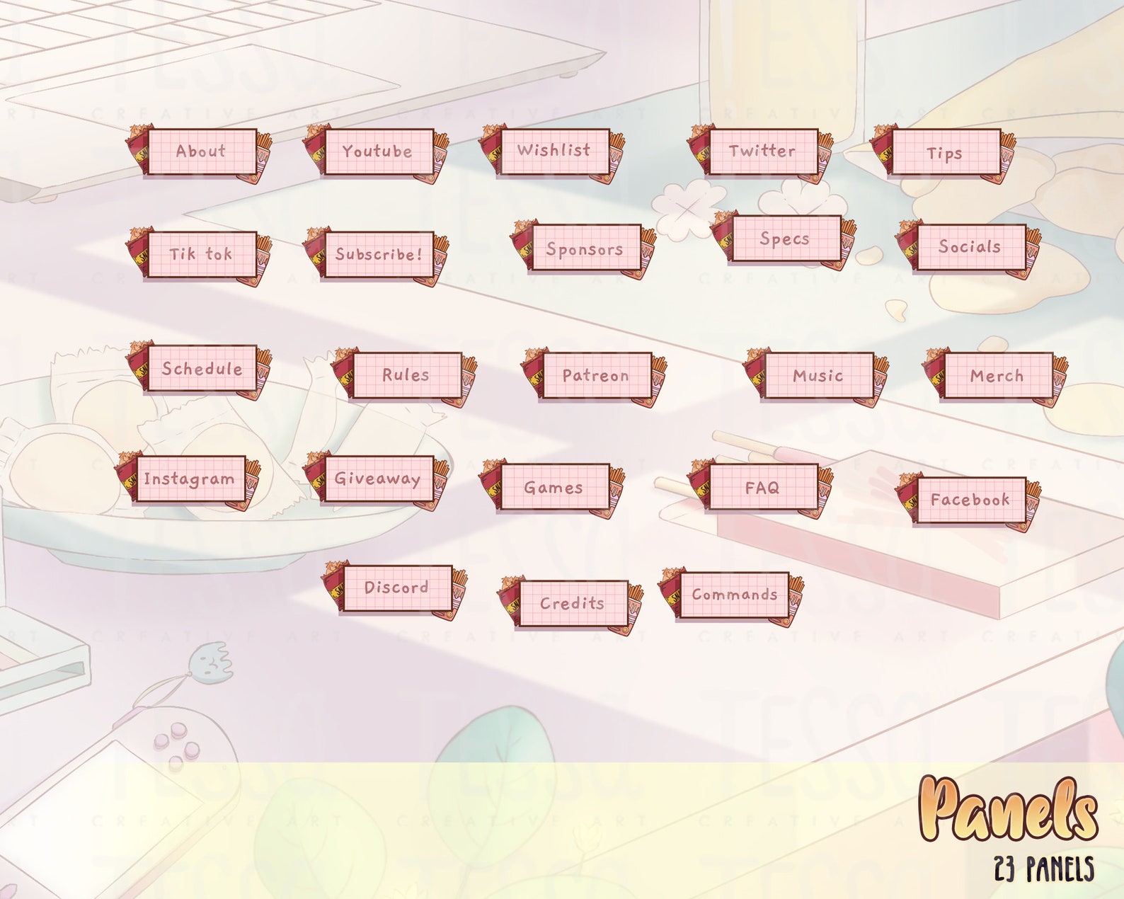 Animated Snack Cookie Twitch Package: Cam Twitch Overlays - Etsy