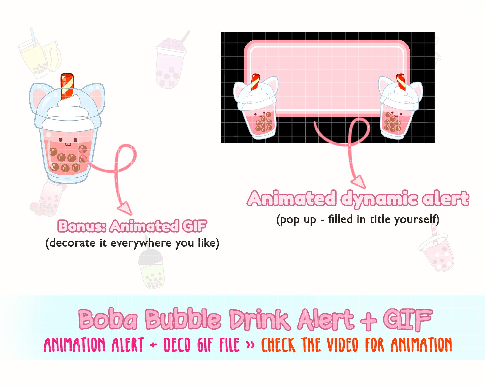 Animated Bubble Boba Drink Twitch Alerts Boba Twitch Alerts - Etsy ...