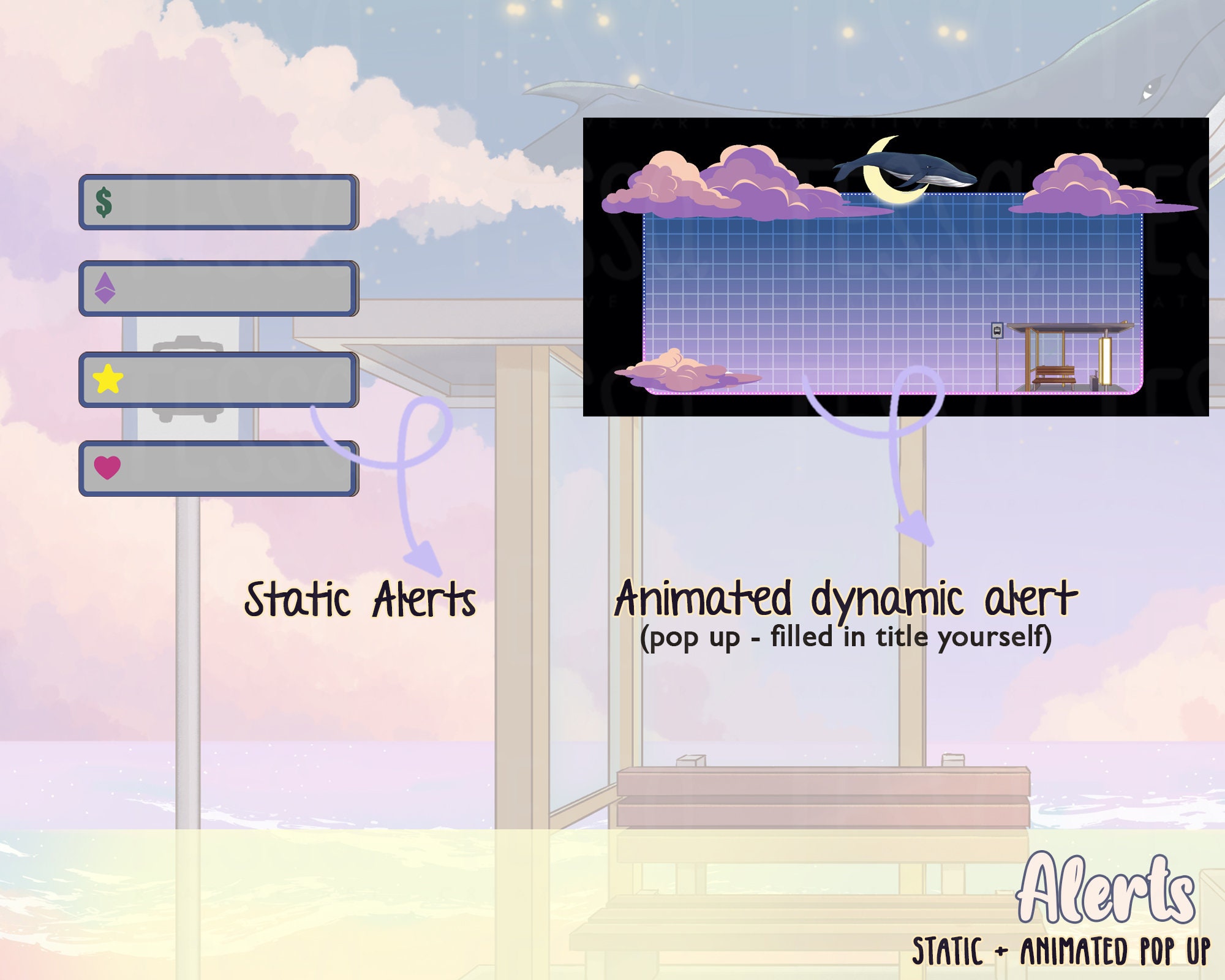 Animated Whale Bus Stop Twitch Package Kawaii Twitch Overlay - Etsy