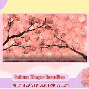 Pastel Cherry Blossom Stream Package Sakura Flower Twitch Package Soft Aesthetic Offline Overlay ...