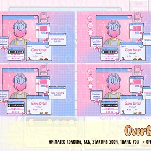 Animated Gamer Girl Pc Twitch Package, Kawaii Twitch Overlays, Twitch ...