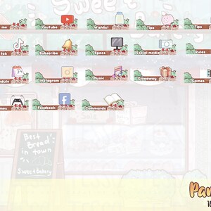 Animated Cozy Sweet Bakery Twitch Package, Cute Twitch Overlay, Panels ...