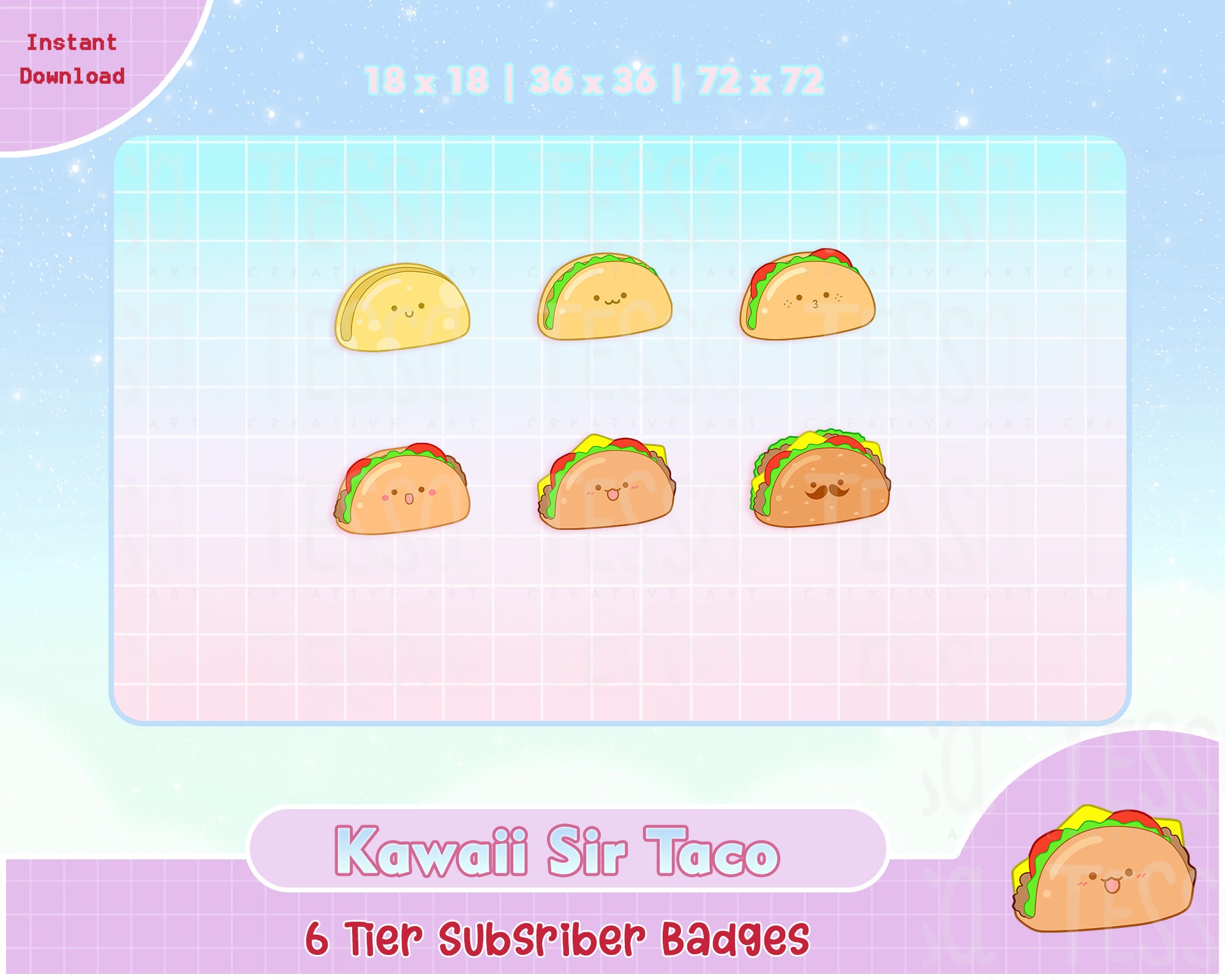 Art & Collectibles Digital Taco Badges Stream Taco Emote Twitch Emote ...