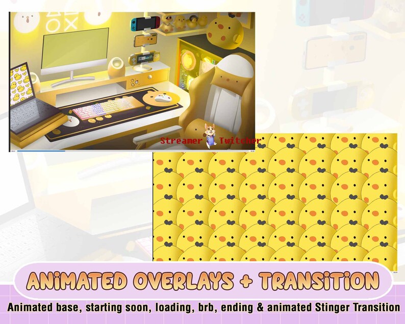 Animated Duck Yellow Cute Pc Setup Twitch Overlay Brb - Etsy