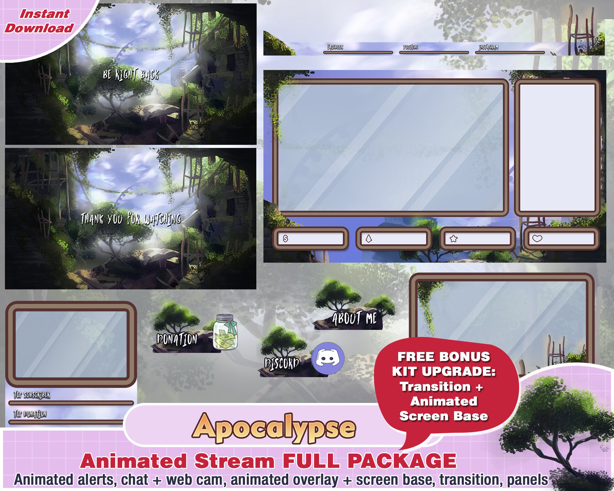 Animated Apocalypse Twitch Package Cute Twitch Overlay | Etsy UK
