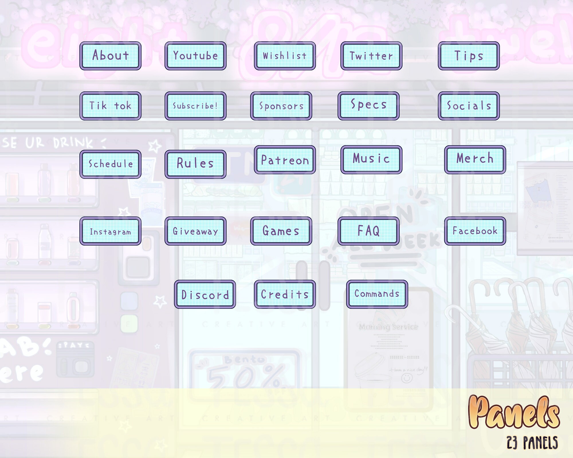 Animated Cute Mini Mart Twitch Package Twitch Cam Overlays - Etsy