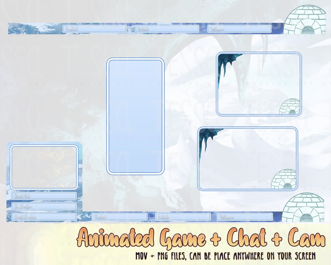 Animated Snow Ice Igloo Frozen Twitch Package Cozy Twitch - Etsy