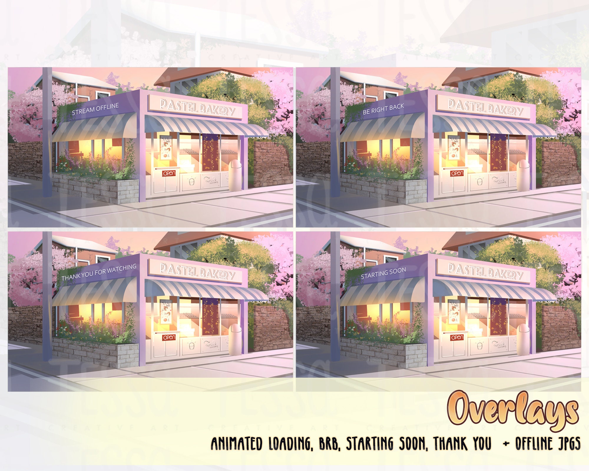 Animated Pastel Bakery Twitch Package Cute Twitch Overlay - Etsy