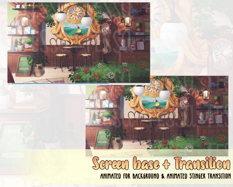Animated Classic Coffee Cafe Twitch Package for Streamer to - Etsy