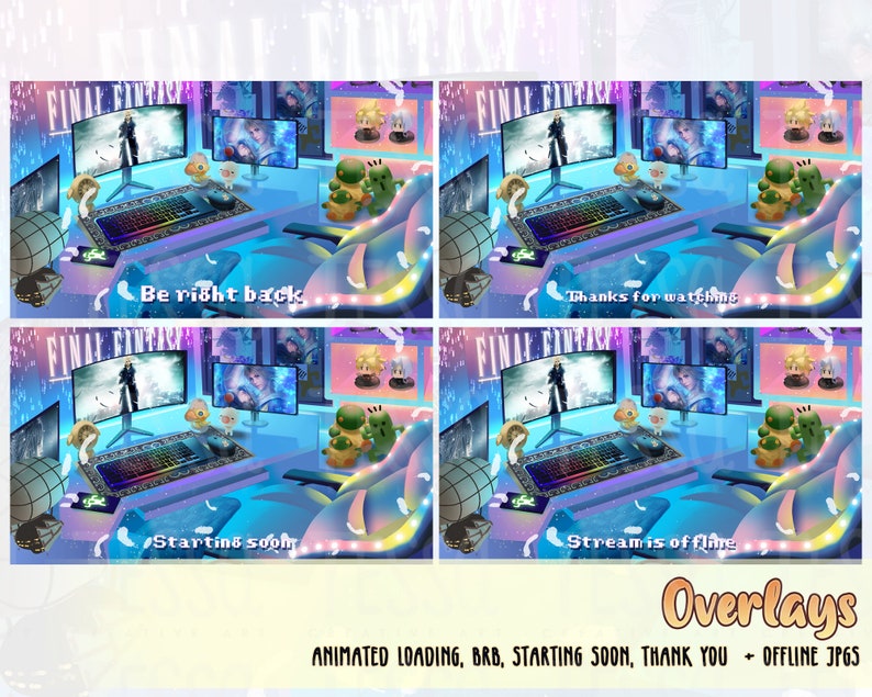 Animated Final Game Fantasy Pc Setup Twitch Overlay Brb - Etsy