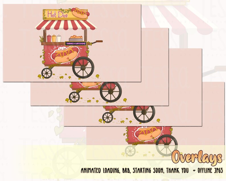 Animated Hot Dog Food Cute Cam Twitch Overlays to Stream - Etsy