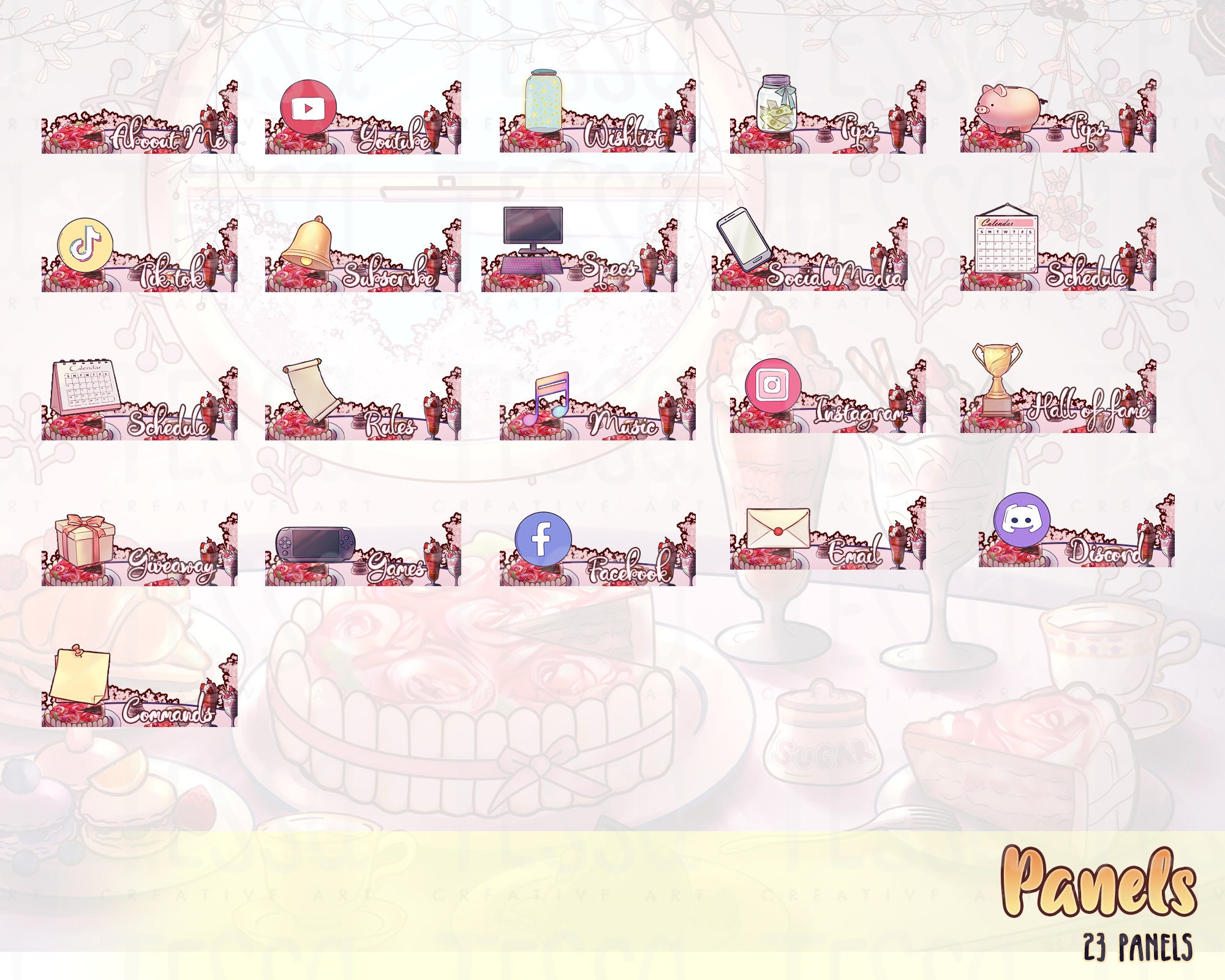 Animated Cute Dessert Food Twitch Package for Streamer to - Etsy