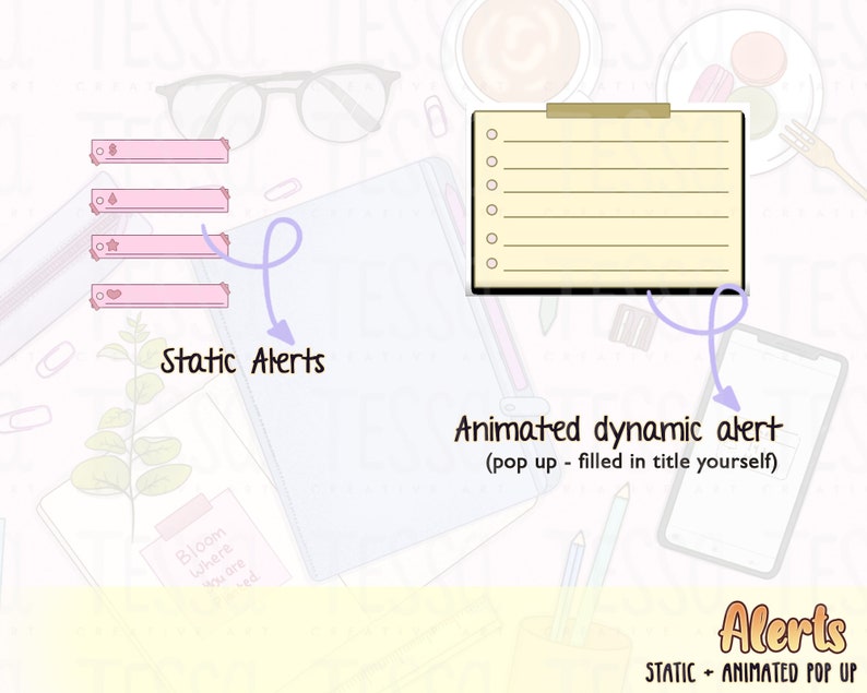 Animated Lofi Study My Desk Cute Twitch Overlay Package for - Etsy