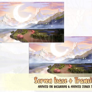 Animated Crescent Moon Twitch Package, Kawaii Twitch Overlay, Panels ...