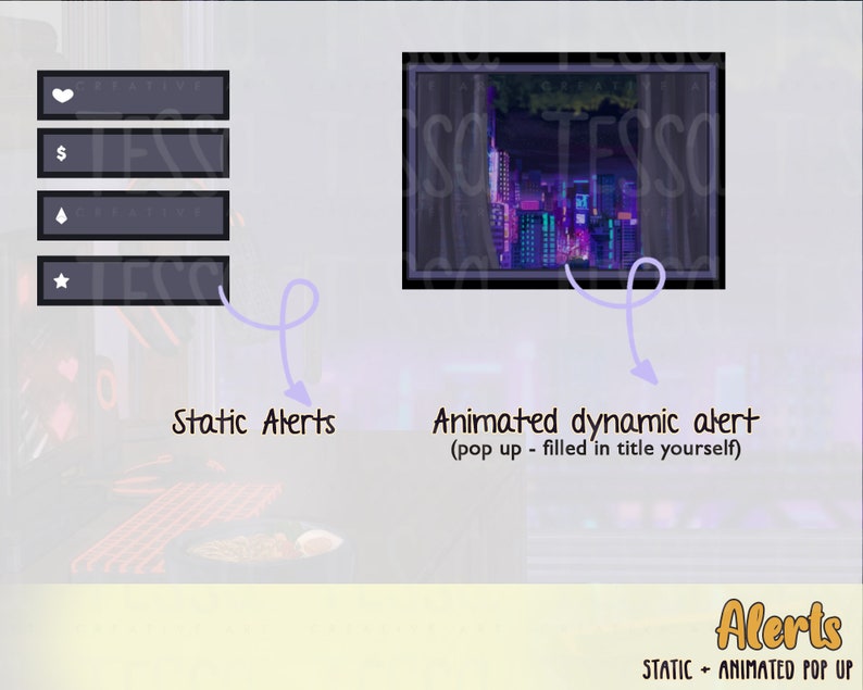 Animated Noodle Night Stream Twitch Package: Cute Twitch - Etsy