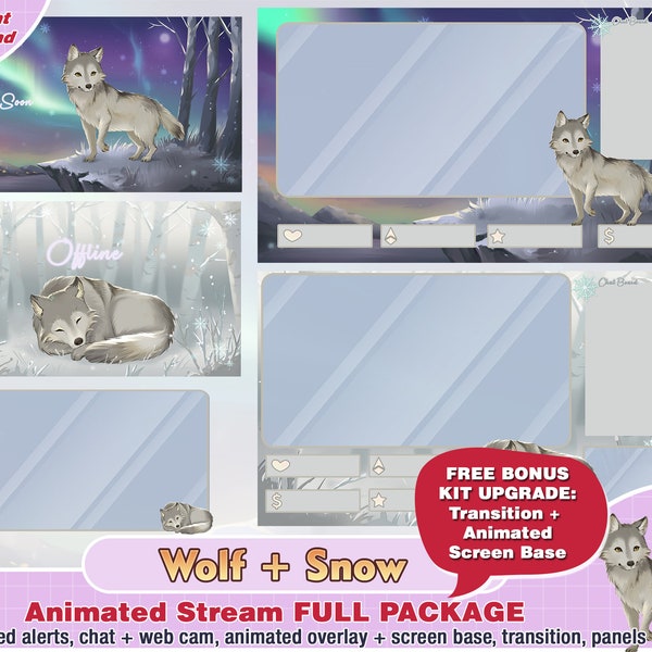 Twitch Overlay Animated Wolf - Etsy New Zealand