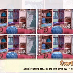 Animated Ready to Stream Room Twitch Stream Overlays Banner, Starting ...