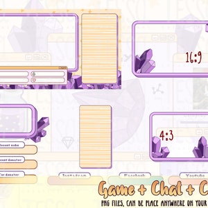 Animated Amethyst Crystal Purple Twitch Package, Twitch Cam Overlays ...