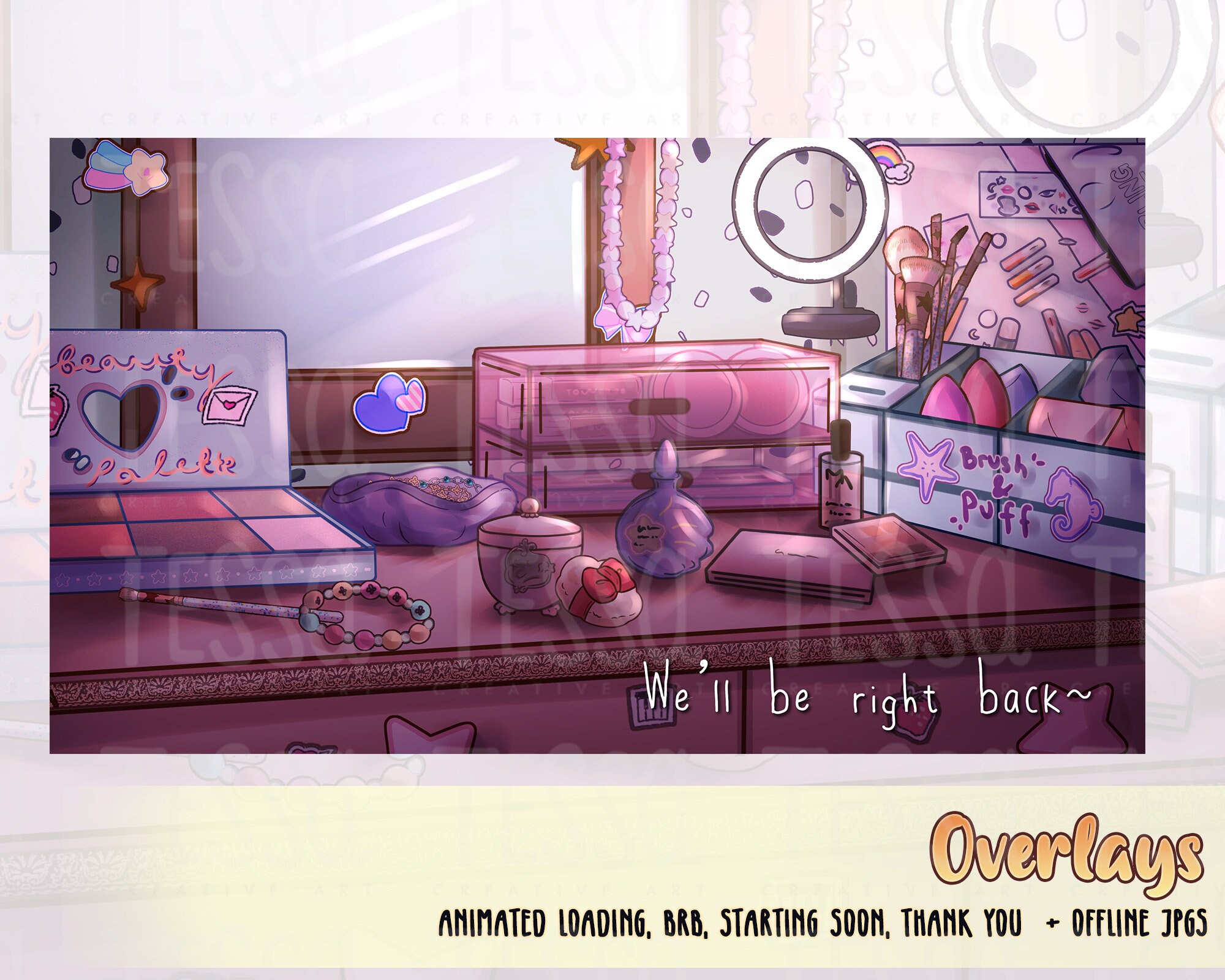 Animated Make up Cute Twitch Package for Youtuber Vtuber - Etsy