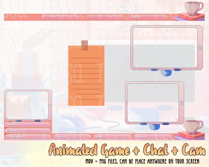 Animated Pink Tablet Live Vtuber Twitch Package Cute Twitch - Etsy Canada