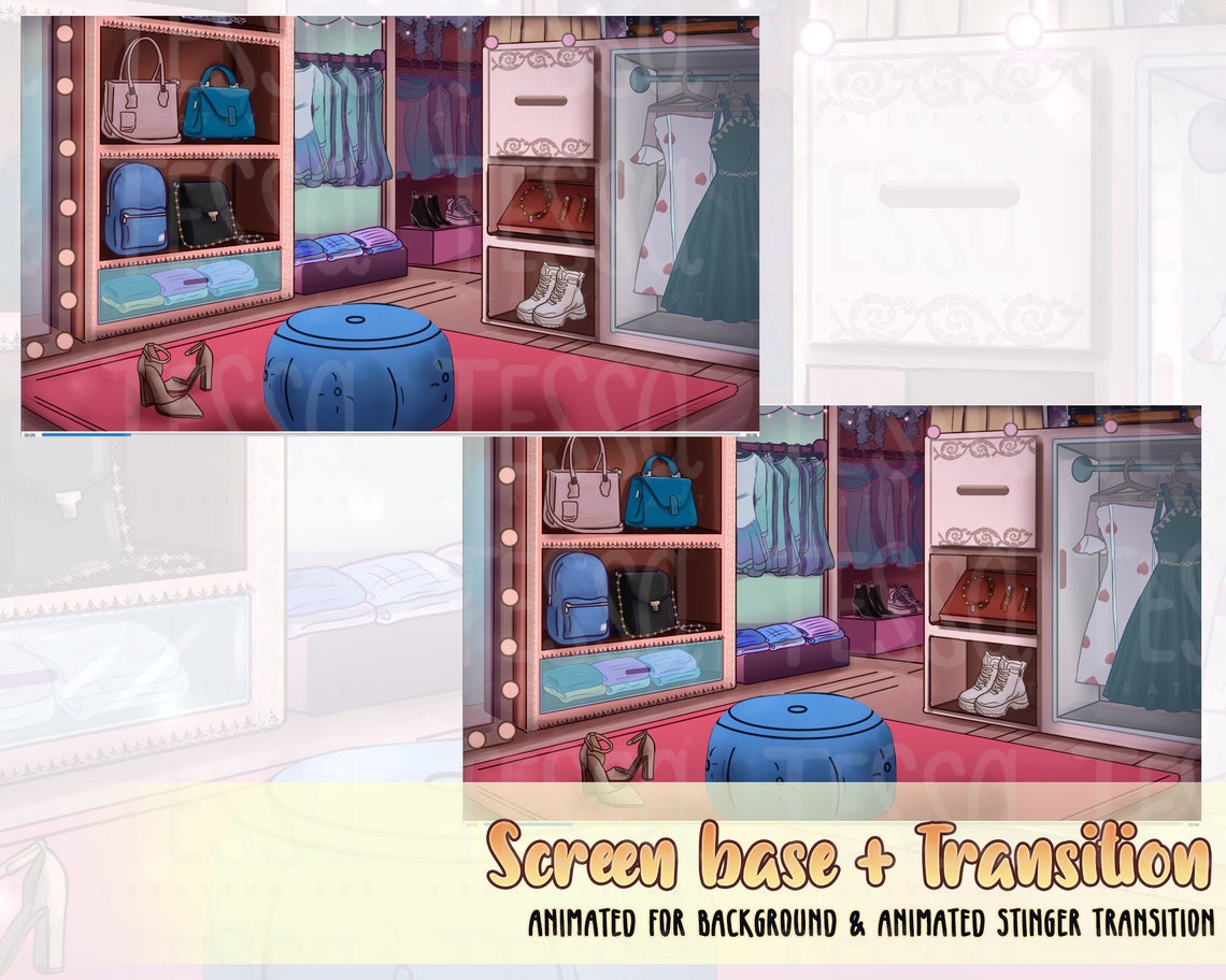 Animated Walk-in Closet Dress Twitch Package: Twitch Cam - Etsy Canada