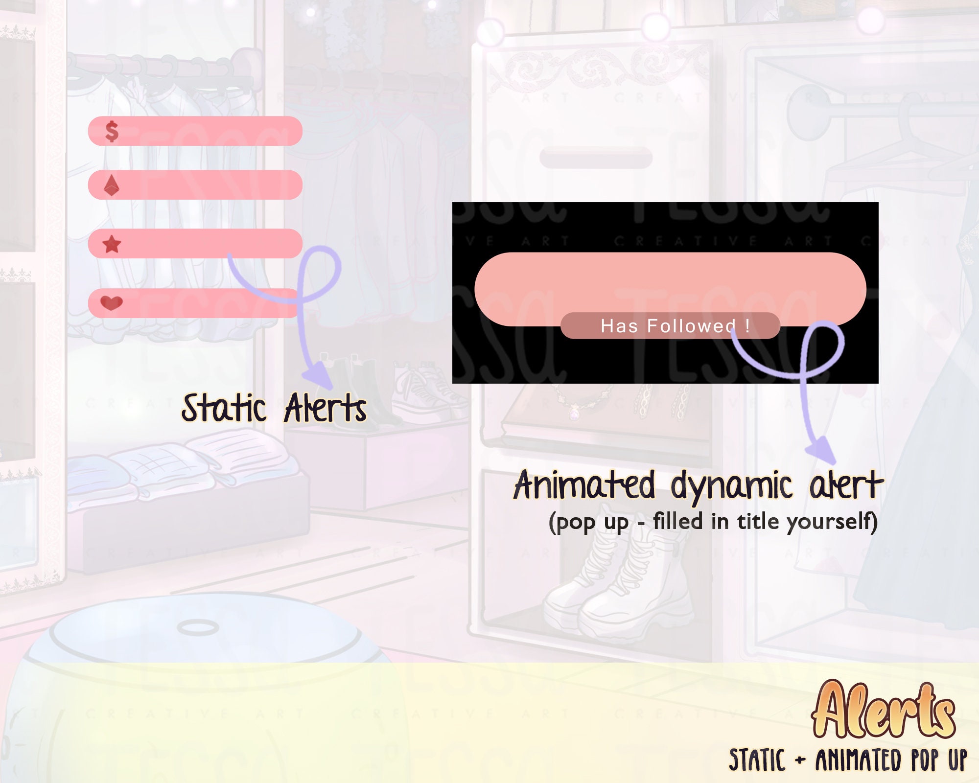 Animated Walk-in Closet Dress Twitch Package: Twitch Cam - Etsy Canada