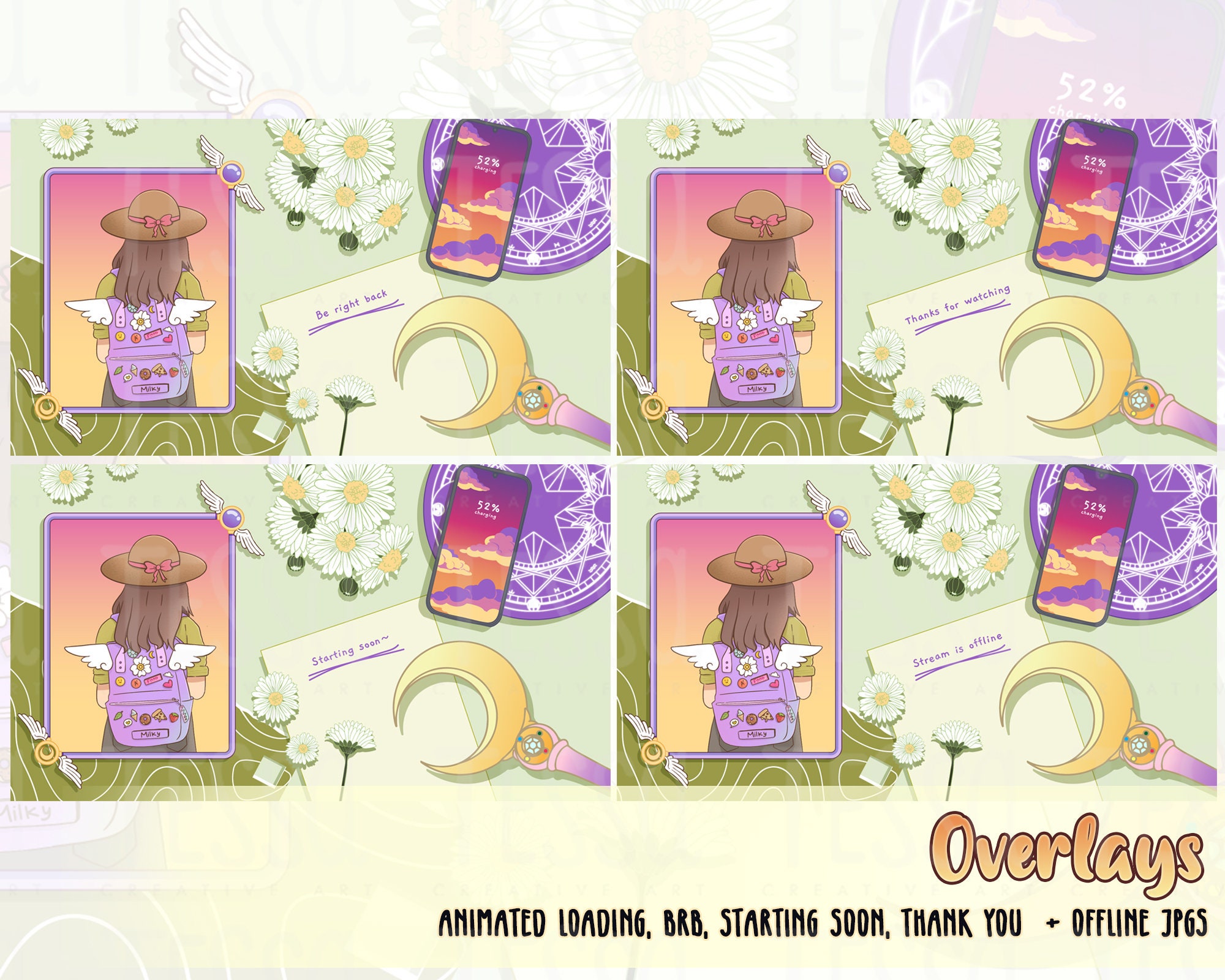 Animated Daisy Girly Sailor Moon Twitch Package Kawaii Twitch - Etsy