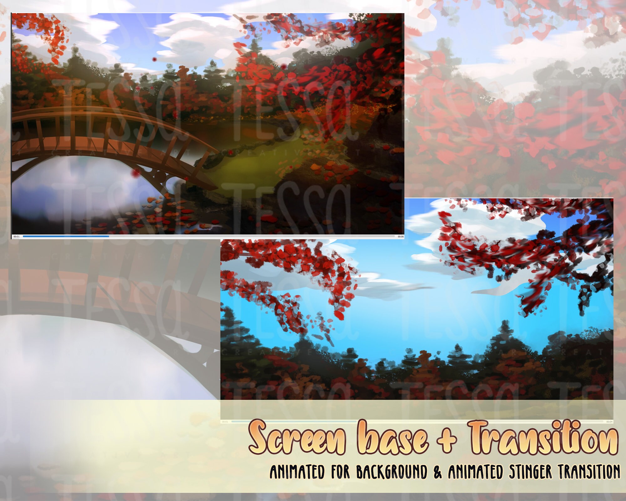 Animated Red Bridge Twitch Package Kawaii Twitch Overlays | Etsy