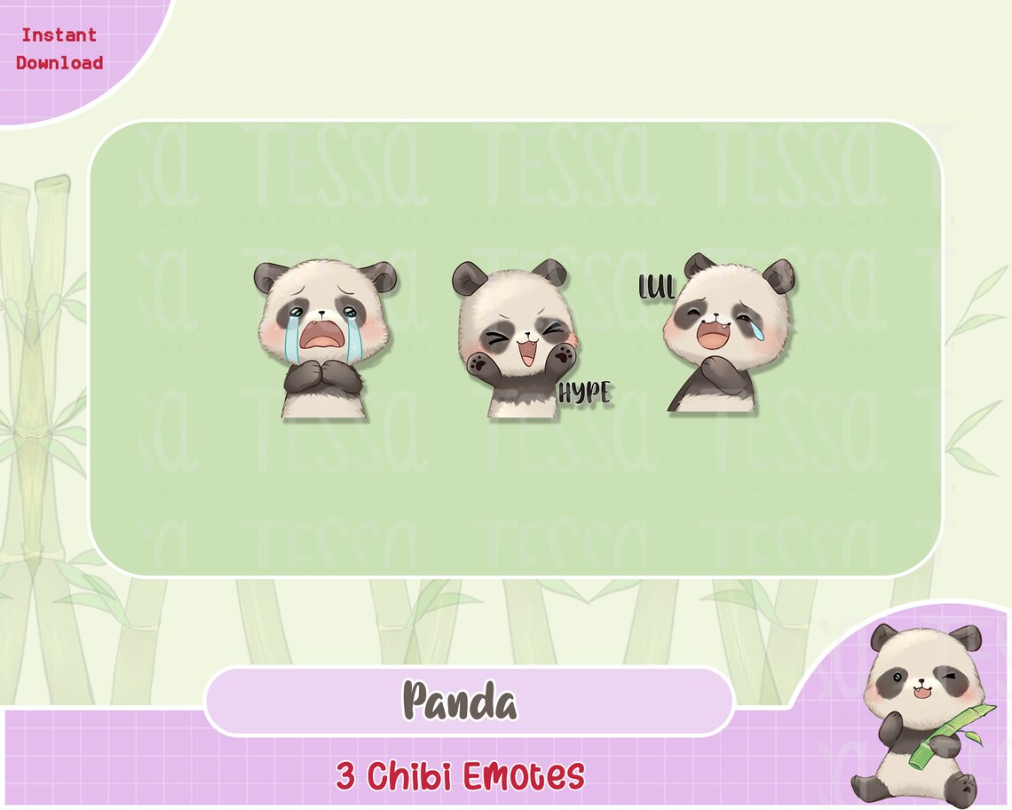 Panda Twitch Emotes Cute Twitch Emote Twitch Panda Emotes - Etsy