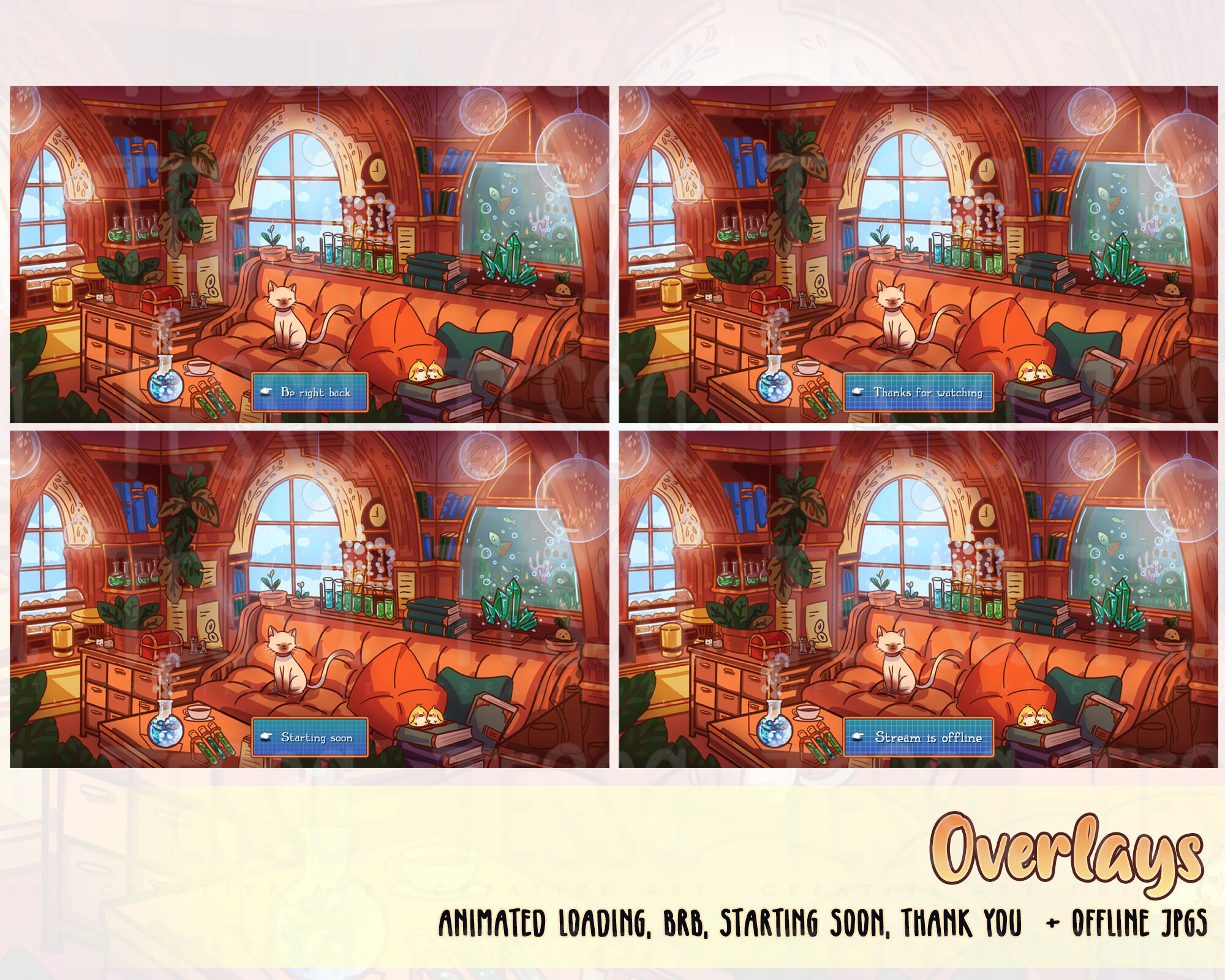 Animated Rpg Cafe Gamer Healer Twitch Package Cute Twitch - Etsy