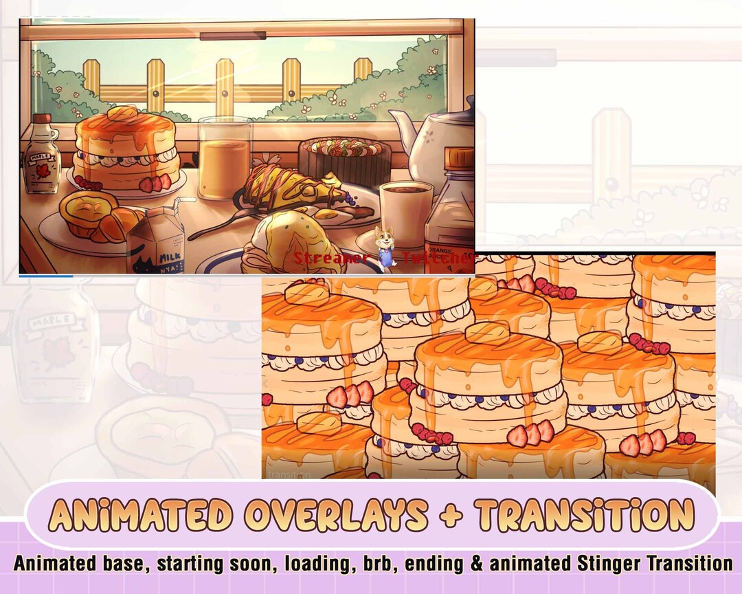 Animated Cute Breakfast Pancake Twitch, Youtube Facebook Stream and ...