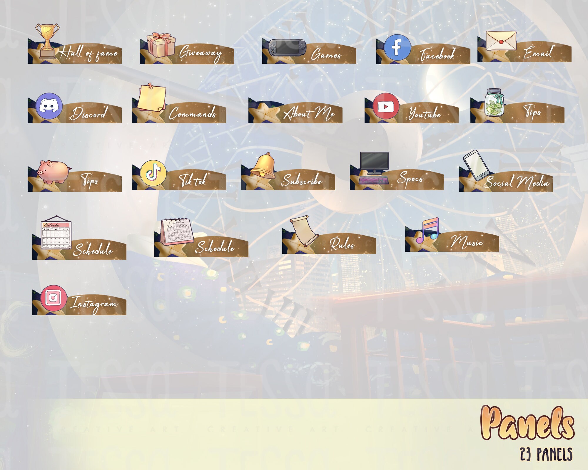 Animated Cute Clock Bedroom Twitch Package for Streamer to - Etsy