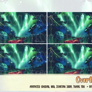 Animated Stargazing Aurora Stars Twitch Package, Cozy Twitch Overlay ...